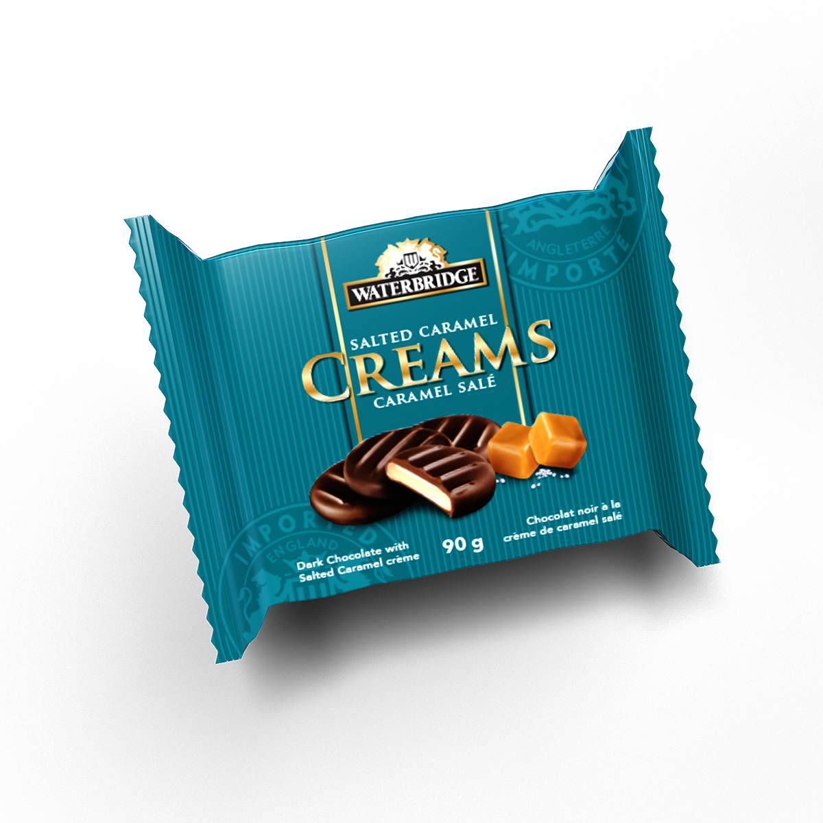 Dark Chocolate Salted Caramel Creams 90g | Waterbridge Confectionery Ltd.