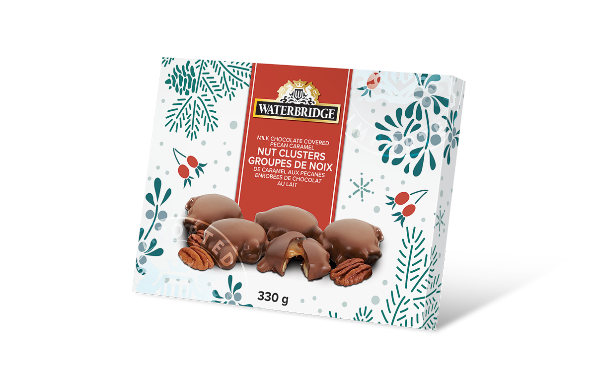 Waterbridge Pecan Caramel Clusters 330 g | Waterbridge Confectionery Ltd.