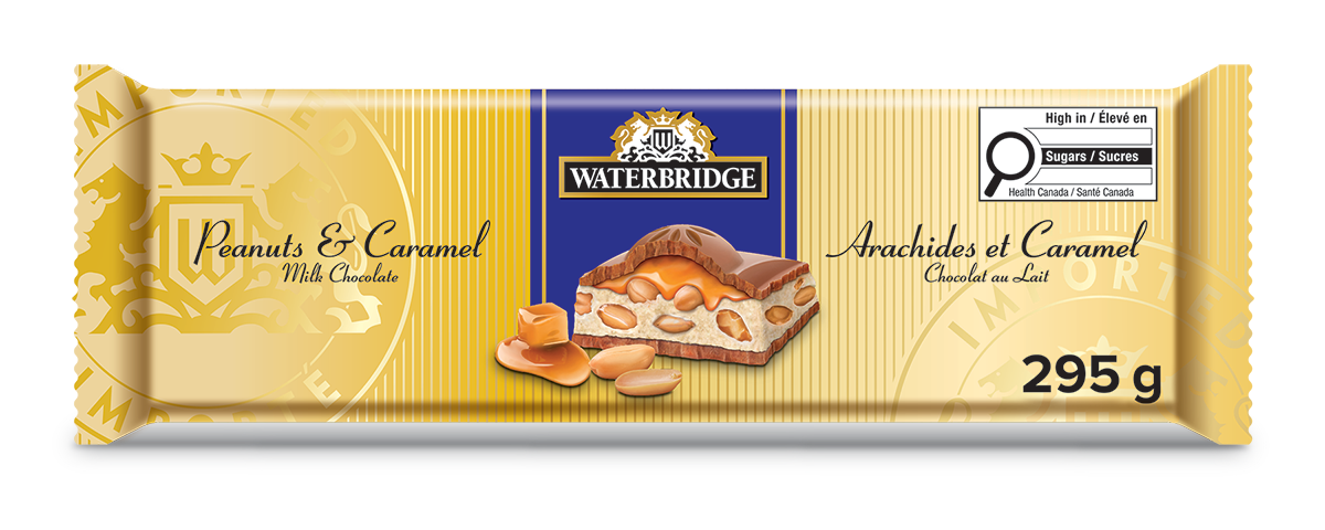 Peanuts and Caramel Filled Milk Chocolate Bar 300g | Waterbridge ...